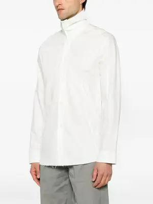 LEON EMANUEL BLANCK High-collar Raw-edge Shirt