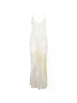 Roberto Cavalli Devoré Maxi Dress - White
