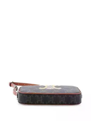 Celine Cuir Triomphe Camera Embroidered Triomphe Coated Canvas With Leather Small Shoulder Bag