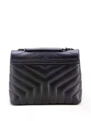 Saint Laurent Small Loulou Matelassé Chevron Leather Shoulder Bag - Black