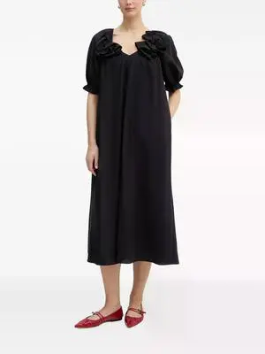 Stine Goya Ruffled Puff-sleeve Midi Dress