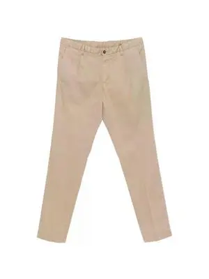 Corneliani Beige Pressed Crease Trousers - Neutrals
