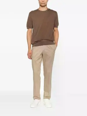 Corneliani Beige Pressed Crease Trousers
