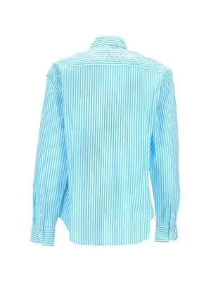 MC2 SAINT BARTH Striped Cotton Shirt - Blue