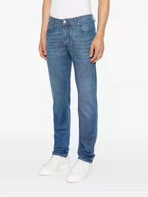 Corneliani Faded-effect Straight-leg Jeans