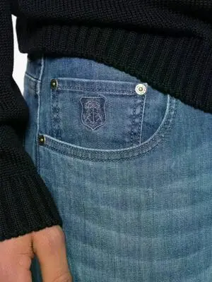 Corneliani Faded-effect Straight-leg Jeans