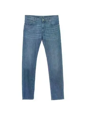 Corneliani Faded Effect Straight Leg Jeans