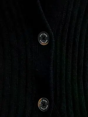 Dkny Ribbed Knit Spread Collar Cardigan