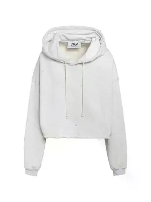 GOLDEN GOOSE Distressed Cropped Hoodie - Grey