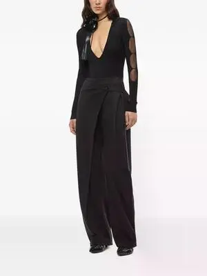 Pinko Ribbed Cut-out Bodysuit With V-neck