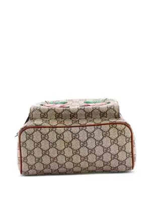 Gucci Embroidered Gg Coated Canvas Small Backpack - Brown