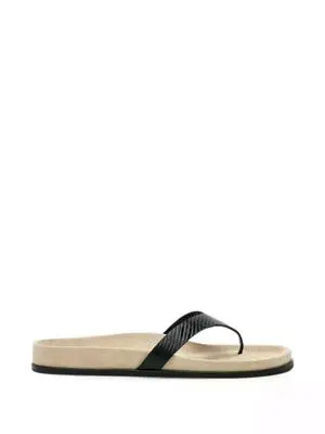TOTEME Swift Lizard-effect Leather Sandals - Neutrals
