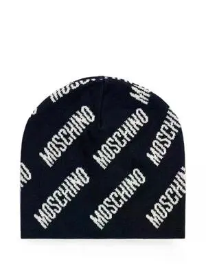 Moschino Logo-intarsia Beanie Hat - Blue
