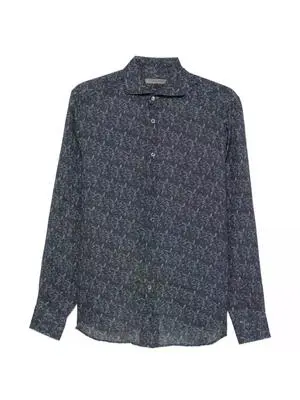 Corneliani Floral-print Long-sleeve Shirt