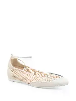 Patrizia Pepe Dancing Skin Raffia Ballet Flats - Neutrals