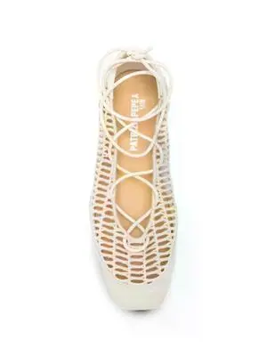 Patrizia Pepe Dancing Skin Raffia Ballet Flats