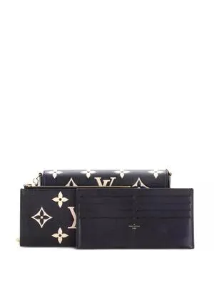 LOUIS VUITTON Felicie Pochette Bicolor Monogram Empreinte Giant Crossbody Bag - Black