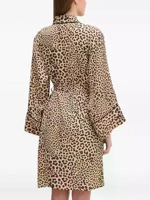 Dkny Leopard-print Belted Robe