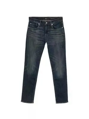 7 For All Mankind Whiskered Faded Effect Jeans - Blue