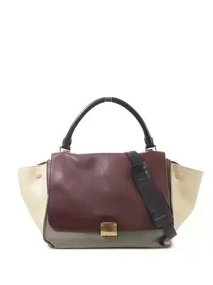 Celine Trapeze Two-way Calfskin Tote Bag - Red