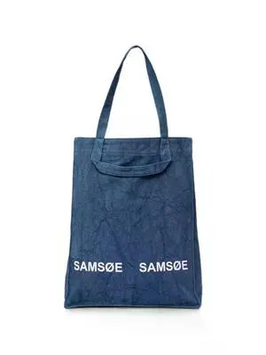 SAMSOE SAMSOE Logo-print Canvas Tote Bag