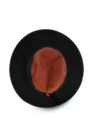 Vintage Leather-trim Fedora Hat