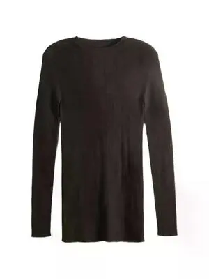 Rick Owens Ribbed-knit Long-line Sweater - Brown