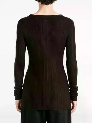 Rick Owens Ribbed-knit Long-line Sweater
