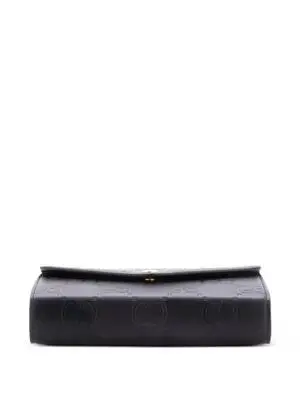 Gucci Envelope Wallet On Chain Guccissima Leather Shoulder Bag - Black