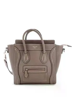 Celine Luggage Bag Grainy Leather Nano Crossbody Bag - Grey