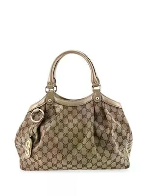 Gucci Sukey Gg Canvas With Leather Medium Tote Bag