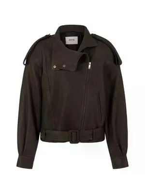 DUCIE Serpa Grained Calf Leather Jacket - Brown