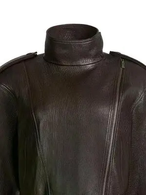 DUCIE Serpa Grained Calf Leather Jacket - Brown