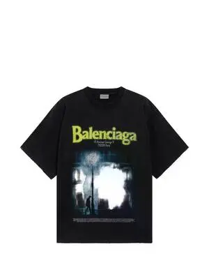 Balenciaga Graphic-print Oversized T-shirt - Black
