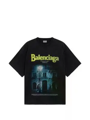 Balenciaga Graphic-print Oversized T-shirt - Black