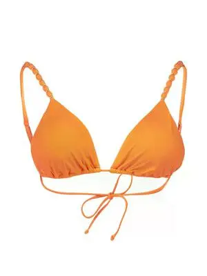 VIX PAULA HERMANNY Bead-embellished Triangle Bikini Top - Orange