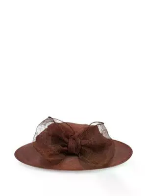Vintage Bow-detail Wide-brim Hat
