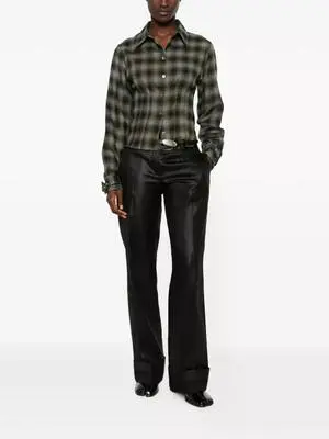 Our Legacy Wide-leg Tailored Trousers In Coated Finish
