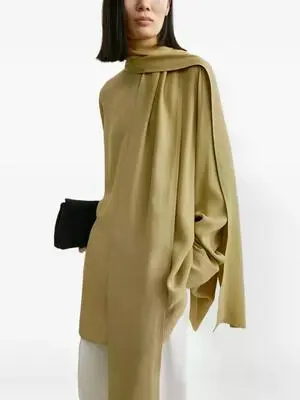 TOTEME Draped Scarf Blouse - Neutrals