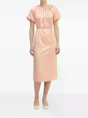 TWINSET Cutout Puff-sleeve Midi Dress - Pink