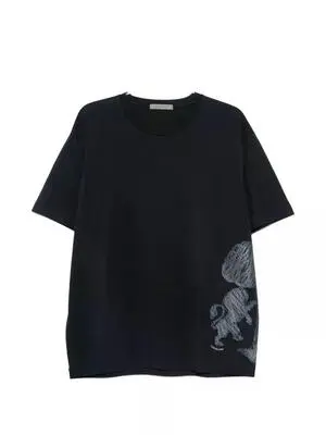 Corneliani Tree-embroidered T-shirt - Blue