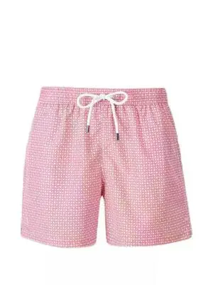 Fedeli Madeira Geometric-print Swim Shorts - Pink