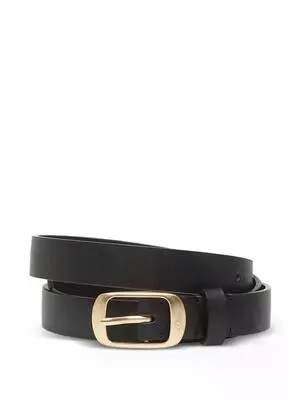 DIME Leather Belt With Gold-tone Buckle - Black