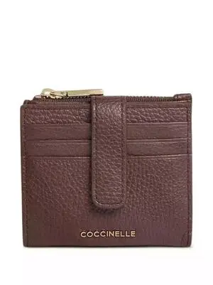 COCCINELLE Medium Metallic Grained-leather Wallet - Brown