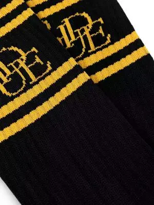 Rhude Logo-intarsia Striped Socks