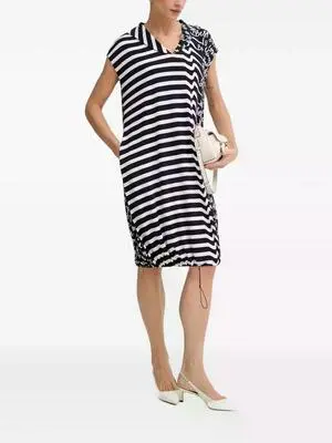 Joseph Ribkoff Stripe-print Drawstring-hem Mid-length Dress
