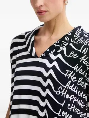 Joseph Ribkoff Stripe-print Drawstring-hem Mid-length Dress