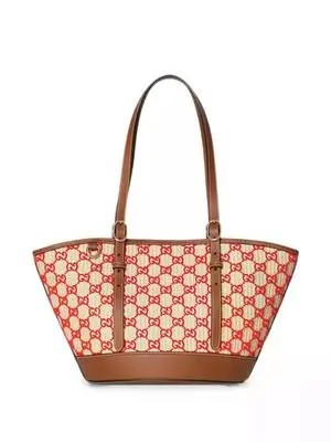 Gucci Gg Supreme Calf Leather-trim Shoulder Bag - Neutrals