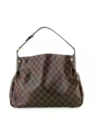 LOUIS VUITTON Reggia Handbag Damier Hobo Bag - Brown