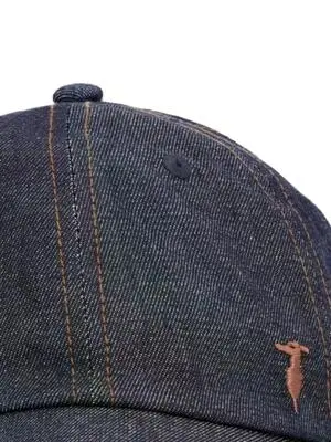TRUSSARDI Embroidered-logo Denim Cap